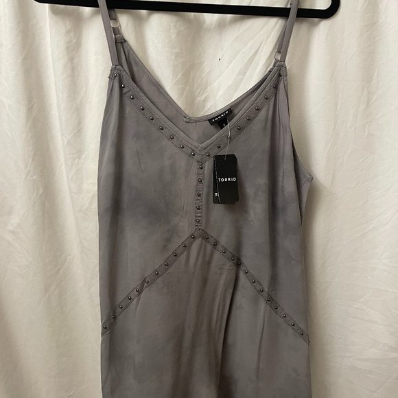 torrid | Tops | Torrid Grey Studded Long Tunic Cami Top | Poshmark